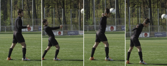 Calcio – Il gioco di testa: Tecnica – Colpo di testa da fermo con piede ...